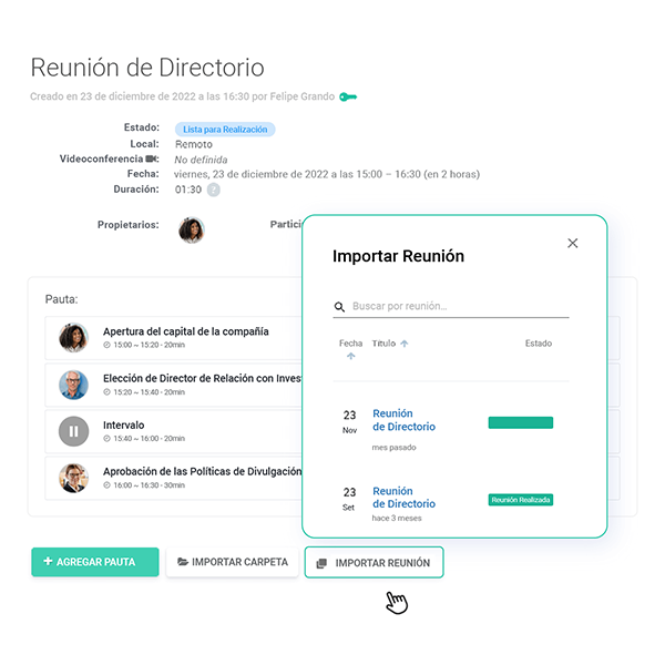 Crea y convoca reuniones instantáneamente
